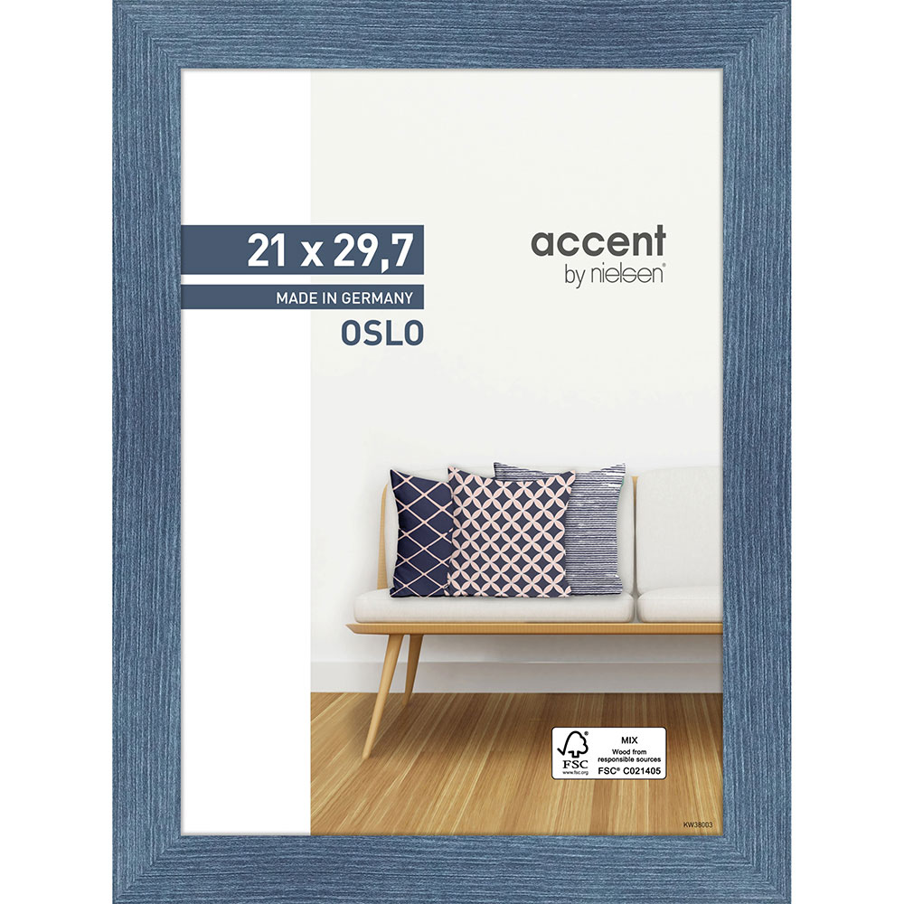 Accent Holz Bilderrahmen Oslo 21x29,7 cm (A4) - Blau | AllesRahmen.de