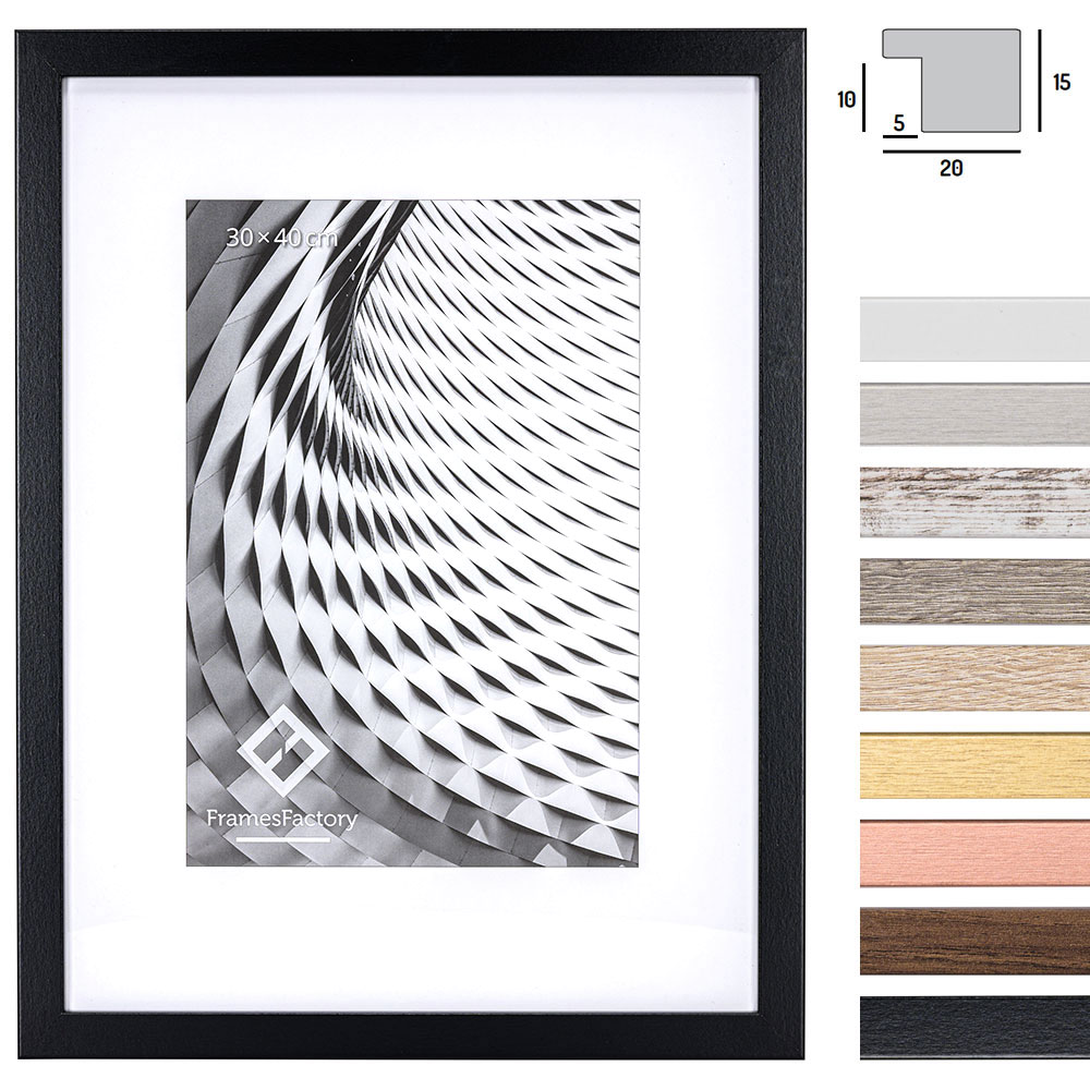 Frames Factory Holz-Bilderrahmen Hekla (MDF) als Maßanfertigung Gold strukturiert | AllesRahmen.de