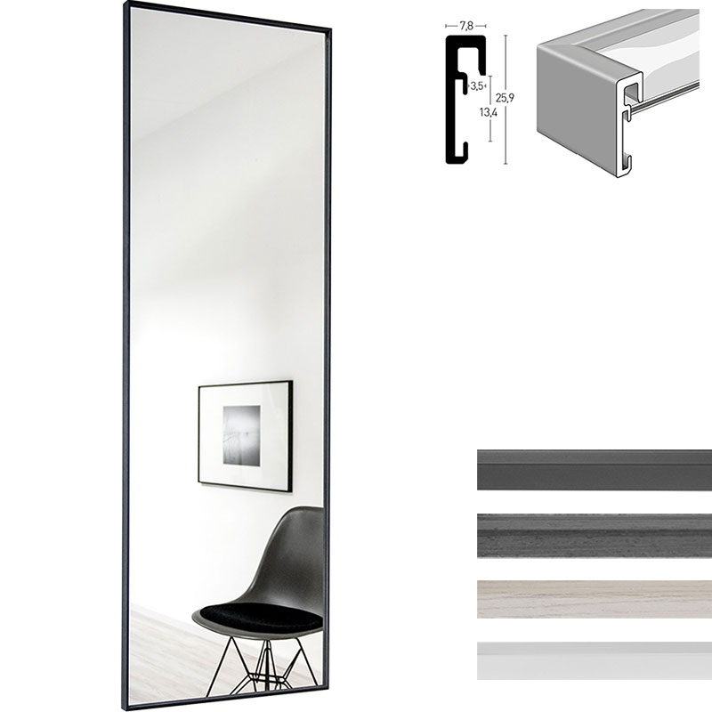 Nielsen Wandspiegel Alurahmen Alpha - 50x150 cm 50x150 cm - Silber ...